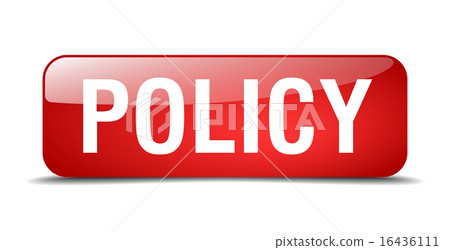 policy red square 3d realistic isolated web button - Stock Illustration ...