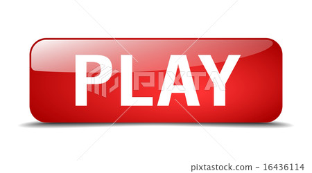 play red square 3d realistic isolated web button - Stock Illustration ...
