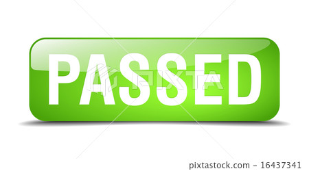 passed green square 3d isolated web button - Stock Illustration ...