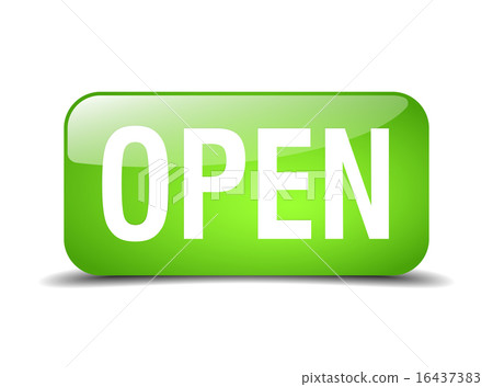 open green square 3d realistic isolated web button - Stock Illustration ...