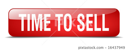 time to sell red square 3d isolated web button - Stock Illustration ...