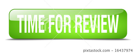 time for review green square 3d isolated button - Stock Illustration ...