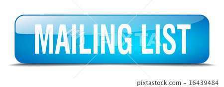 mailing list blue square 3d isolated web button - Stock Illustration ...