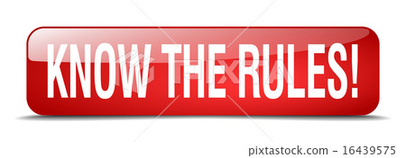 know the rules! red square 3d isolated button - Stock Illustration ...
