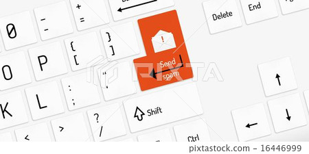 white keyboard with send spam key and envelope - Stock Illustration ...
