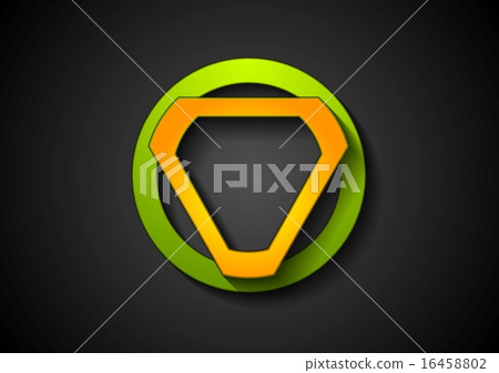 Abstract green orange geometric logo design - Stock Illustration ...