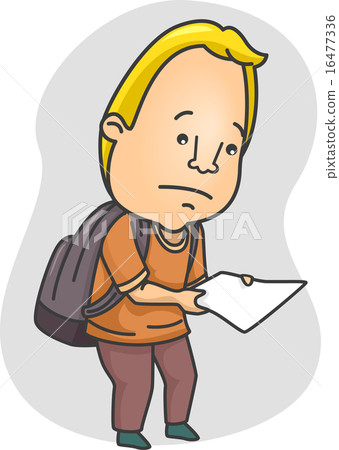 Man Look Paper Sad - Stock Illustration [16477336] - PIXTA