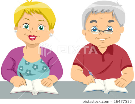 Seniors Student Writing - Stock Illustration [16477553] - PIXTA