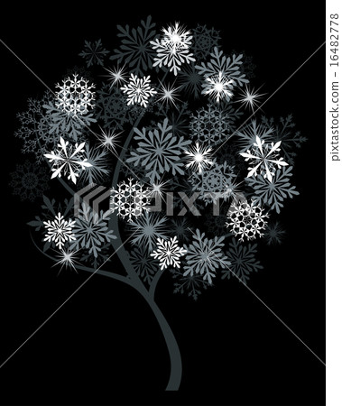 Winter tree with snowflakes - Stock Illustration [16482778] - PIXTA