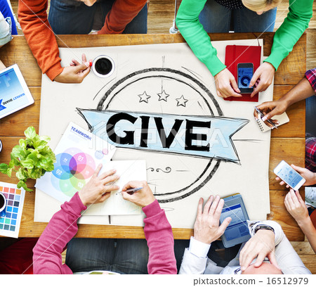 Give Help Donation Support Provide Volunteer... - Stock Photo [16512979 ...