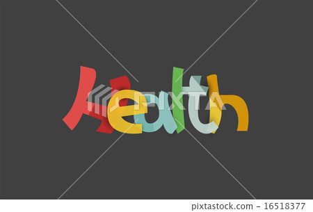 Health word, drawn lettering typographic element - Stock Illustration ...