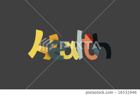 Health word, drawn lettering typographic element - Stock Illustration ...