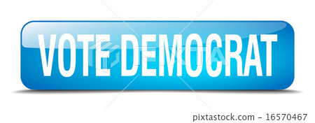 vote democrat blue square 3d isolated web button - Stock Illustration ...
