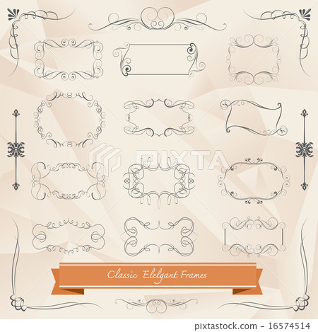 Set of Classic elegant frames vector - Stock Illustration [16574514 ...