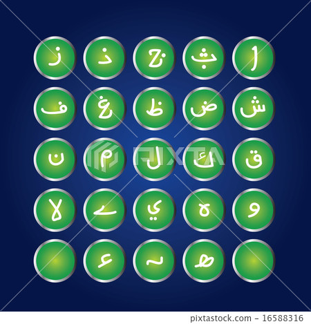 Arabic Alphabet, Red Urdu typography design fonts - Stock Illustration ...