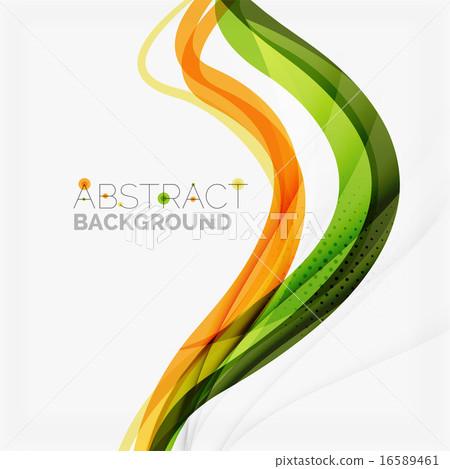 Orange and green wave line design, nature eco... - Stock Illustration ...
