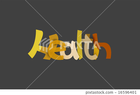 Health word, drawn lettering typographic element - Stock Illustration ...
