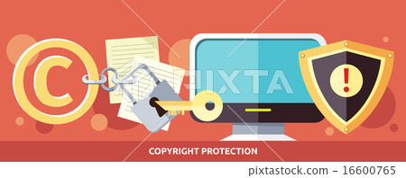 Concept of Copyright Protection in Internet - Stock Illustration ...