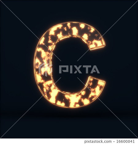 Glass glowing fire letter C symbol - Stock Illustration [16600841] - PIXTA