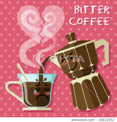 crying coffee cup and Espresso coffee maker - Stock Illustration ...