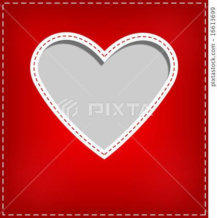 Heart cutout in red card on grey - Stock Illustration [16613699] - PIXTA