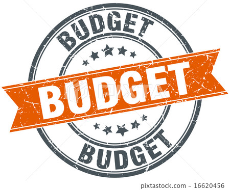 budget round orange grungy vintage isolated stamp - Stock Illustration ...