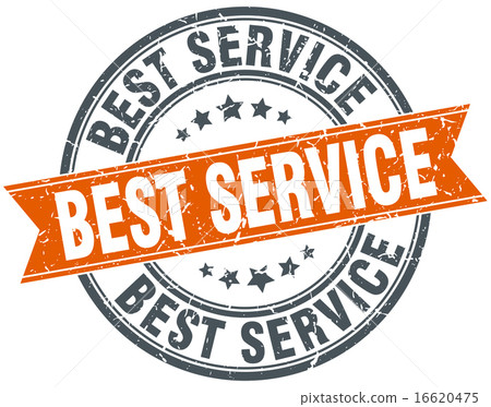 best service round orange vintage isolated stamp - Stock Illustration ...