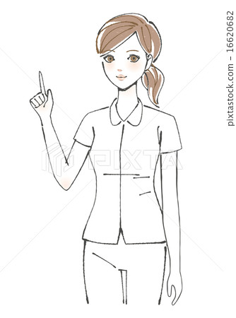 Pointing nurse illustration - Stock Illustration [16620682] - PIXTA