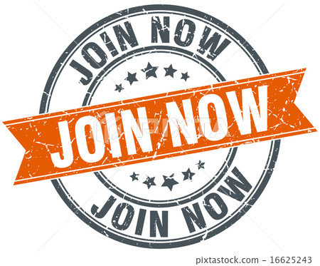 join now round orange vintage isolated stamp-插圖素材 [16625243] - PIXTA圖庫