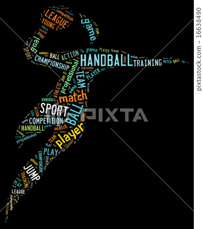 Handball pictogram on dark background - Stock Illustration [16638490 ...