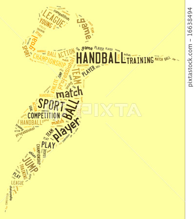 Handball pictogram on yellow background - Stock Illustration [16638494 ...