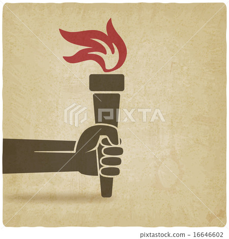 hand with torch symbol - Stock Illustration [16646602] - PIXTA