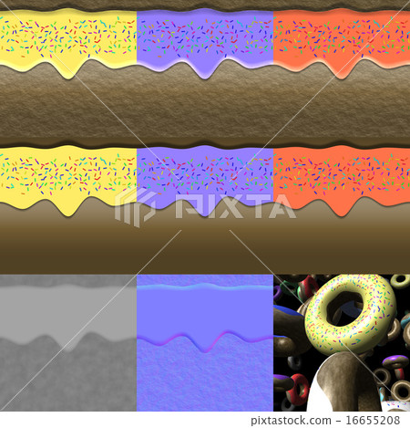 Donuts textures with normal map - Stock Illustration [16655208] - PIXTA