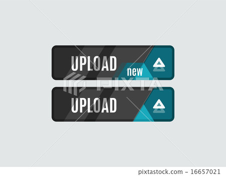 Upload button, futuristic hi-tech UI design - Stock Illustration ...