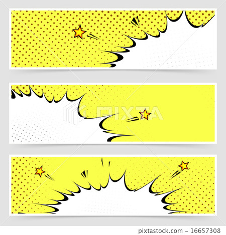 Bright yellow comic book style explosion headers - Stock Illustration ...