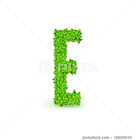 Green Leaves font E. - Stock Illustration [16660026] - PIXTA