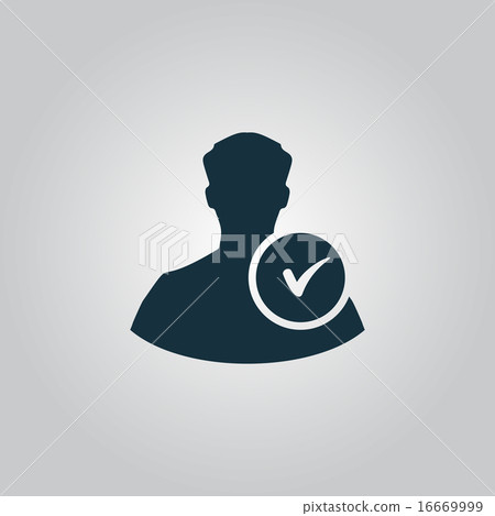 User profile sign web icon with check mark glyph - Stock Illustration ...
