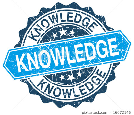 knowledge blue round grunge stamp on white - Stock Illustration ...