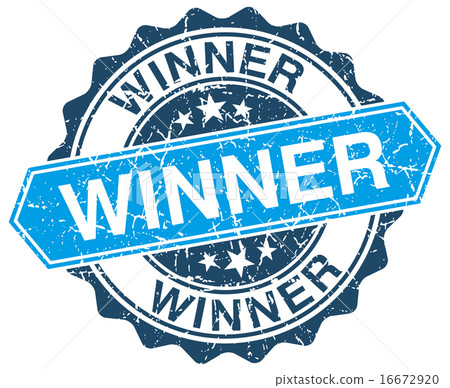 winner blue round grunge stamp on white-插圖素材 [16672920] - PIXTA圖庫