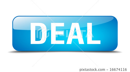 deal blue square 3d realistic isolated web button - Stock Illustration ...
