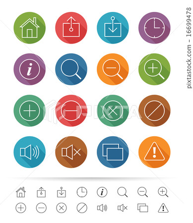 Web & Mobile Application line icons set - Stock Illustration [16699478 ...