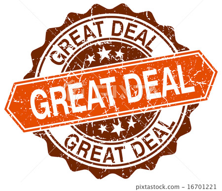 great deal orange round grunge stamp on white - Stock Illustration ...