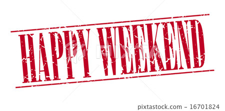 happy weekend red grunge vintage stamp - Stock Illustration [16701824 ...