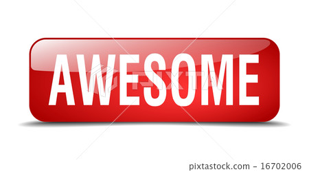 awesome red square 3d isolated web button - Stock Illustration ...