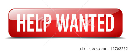 help wanted red square 3d isolated web button - Stock Illustration ...
