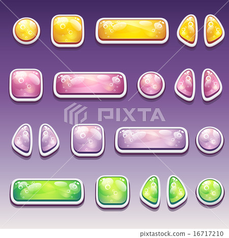 Big set of colorful cartoon buttons - different... - Stock Illustration ...