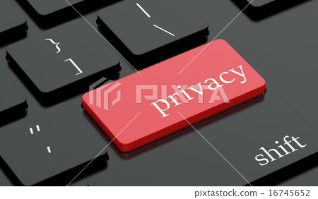 Privacy concept, red hot key on keyboard - Stock Illustration [16745652 ...