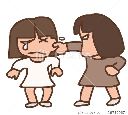 Girls pinching cheeks - Stock Illustration [16759067] - PIXTA