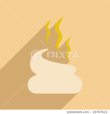 Flat with shadow icon and mobile application poop - Stock Illustration ...