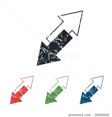 Tilted arrows grunge icon set - Stock Illustration [16800660] - PIXTA